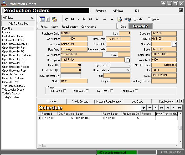 Order Management Manufacturing Software Manufacturing Management